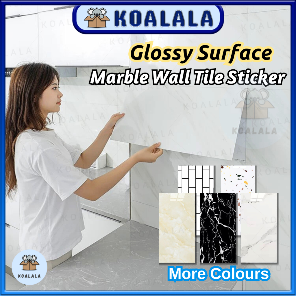 Kitchen Wall Sticker Paper Dinding Bathroom Wallpaper Waterproof Tile ...