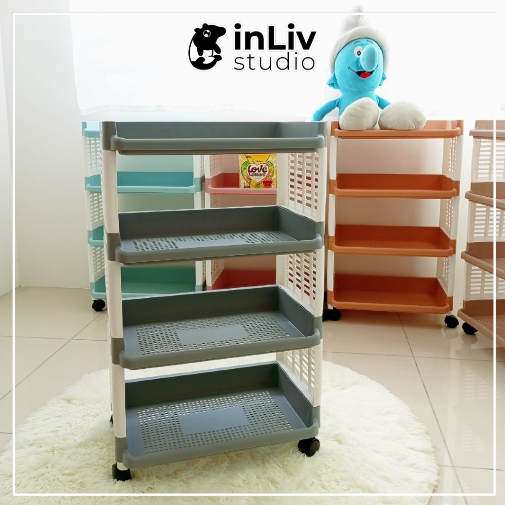 Multifunctional Storage Rack with Wheels Storage Cabinet Office Bedroom ...