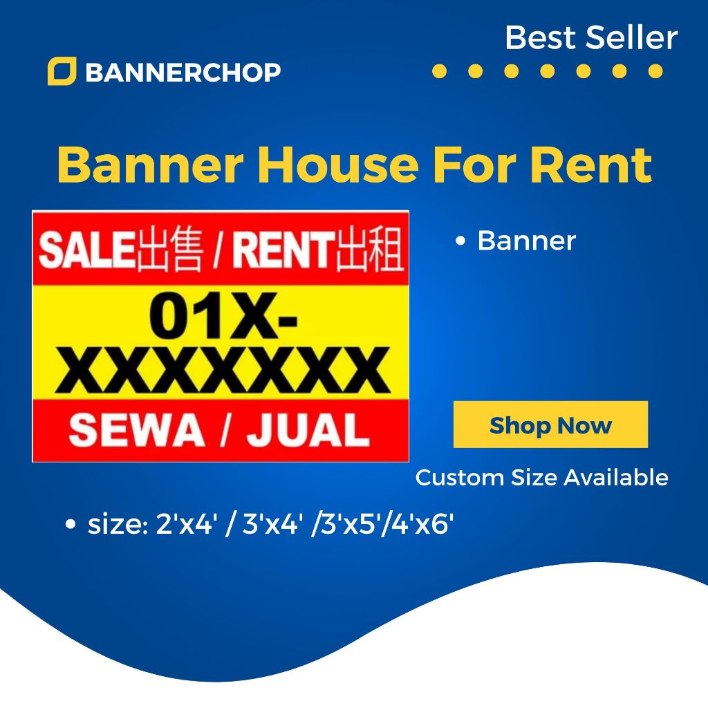 Banner Printing, Property Banner, House For or Rent / Shop For or Rent ...