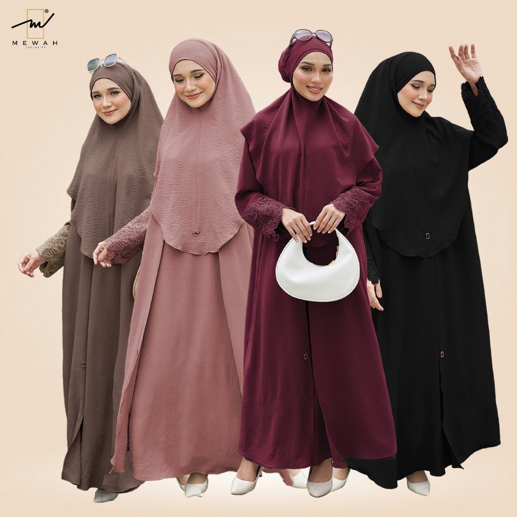 Mewah Jubah Abaya Kaftan AISYAH lace Muslimah Ironless cantik plus size ...