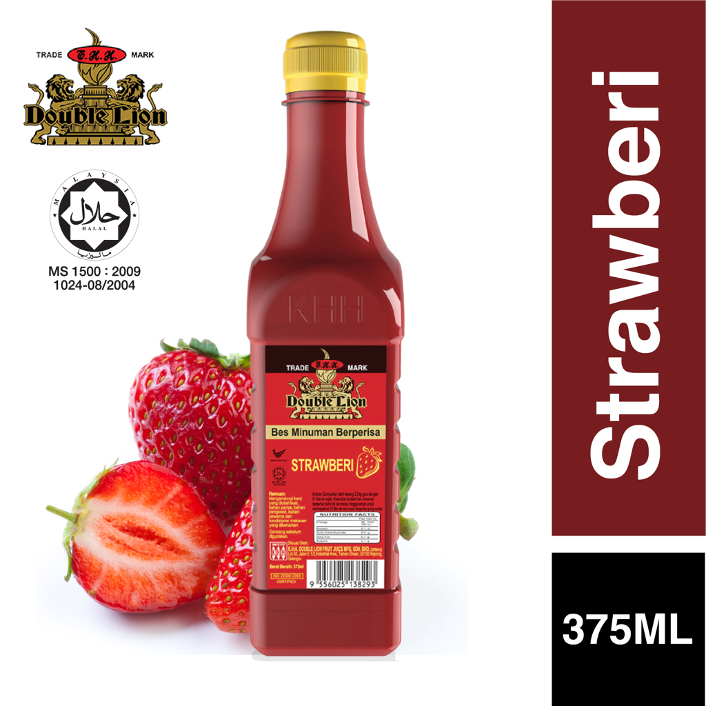 Double Lion (6/12/24 bottles) Bes Minuman Berperisa - Strawberi (375ml ...