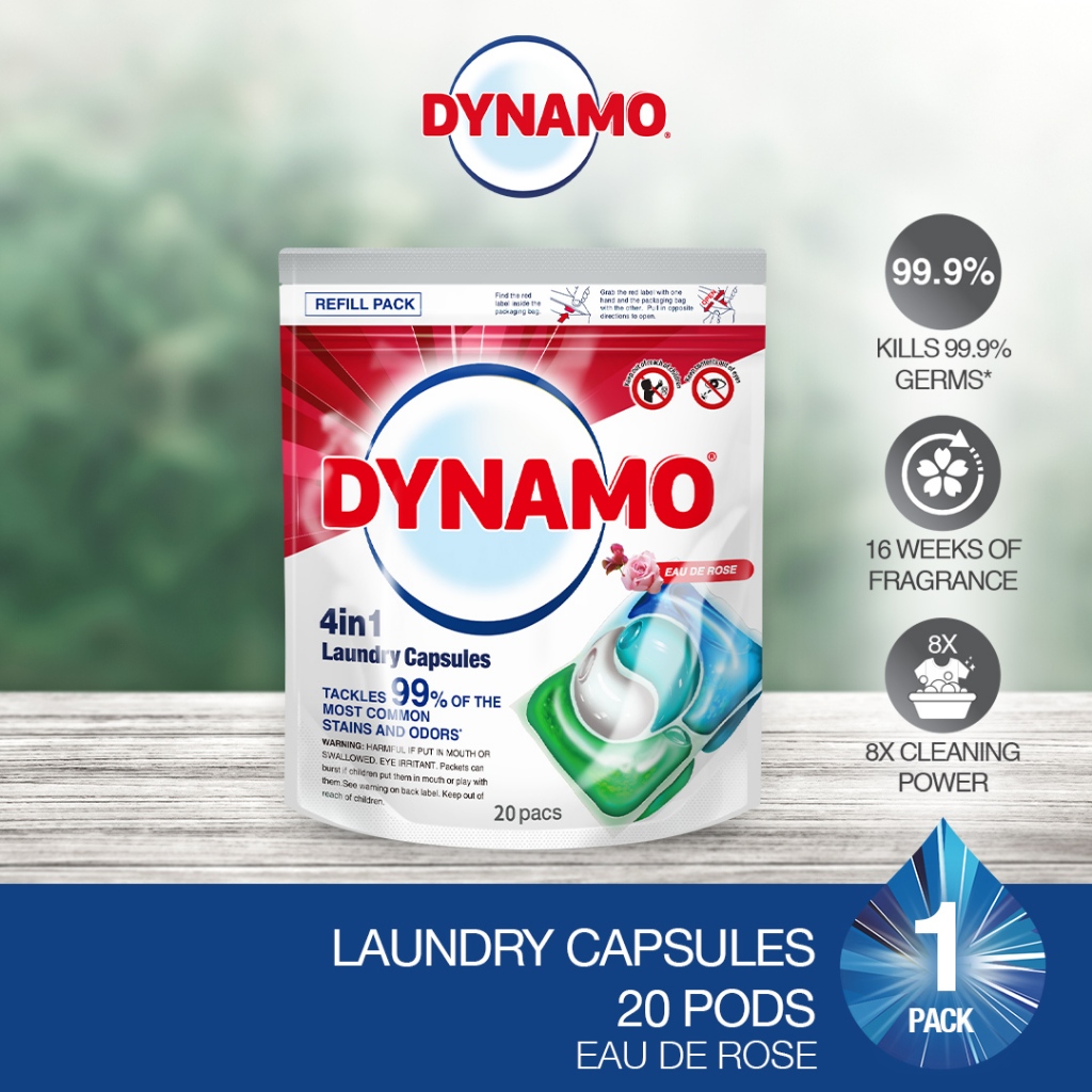 DYNAMO 4 In 1 Laundry Capsules Eau De Rose Refill (10ml x 20 Pcs ...