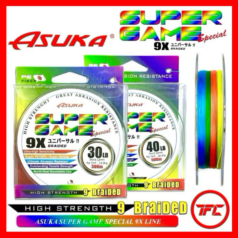 ASUKA Super Game Special 9X Braided Line 300m 500m Multicolor Fishing ...