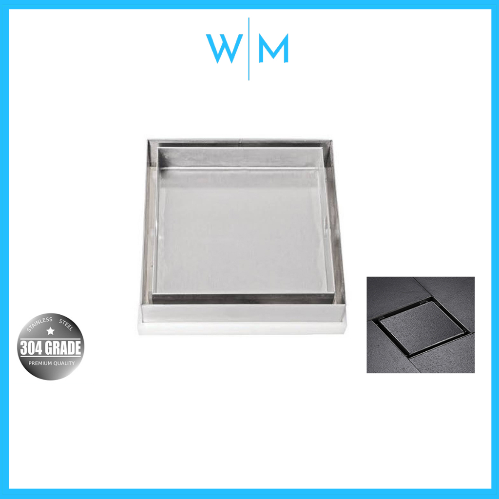 SUS304 Stainless Steel Invisible Mosaic Tile Floor Trap Grating 5 inch ...