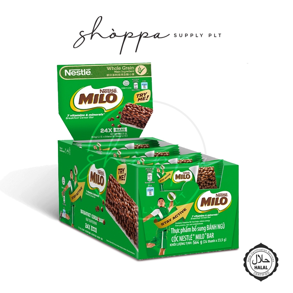 SHOPPA Nestle MILO Breakfast Cereal Bar | 24 x 23.5g | Shopee Singapore