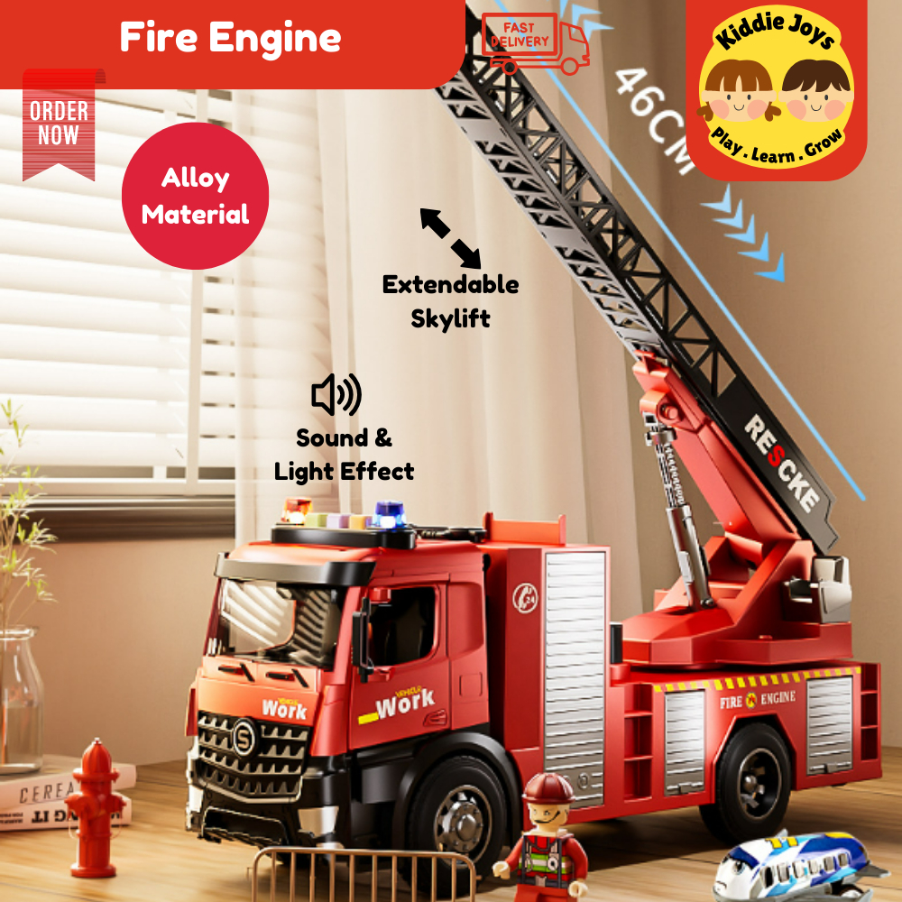Fire engine fire truck toy bomba extendable skylift sound effect light ...