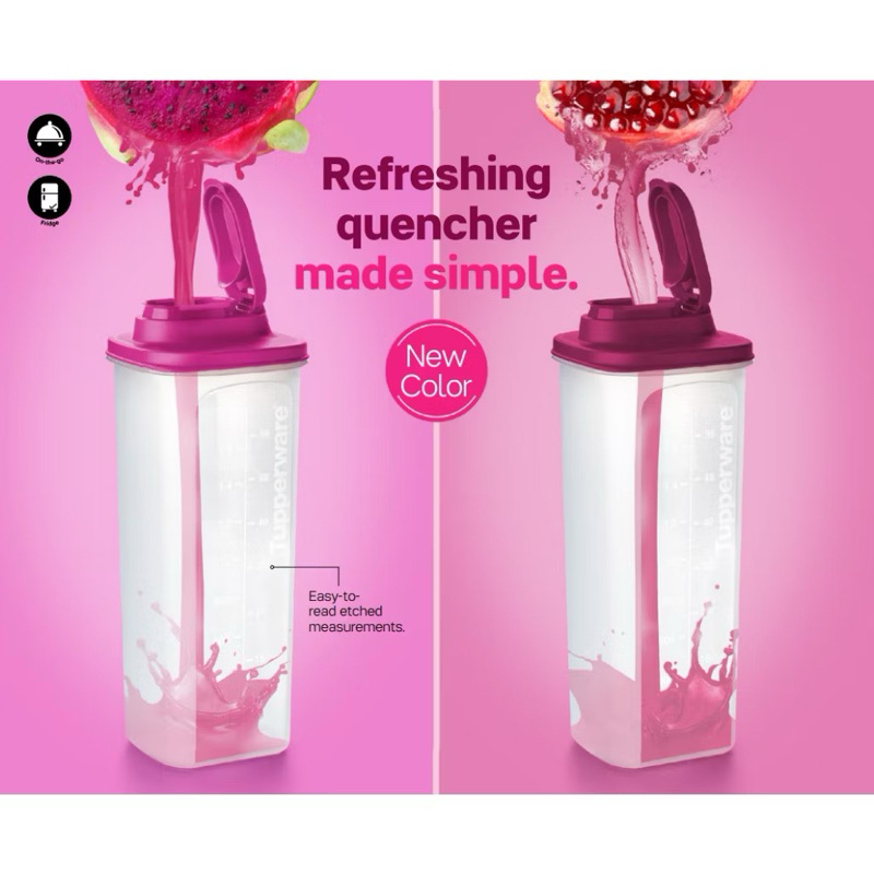 Tupperware Fridge Water Bottle 2L 2000ml bekas minum besar colourful ...