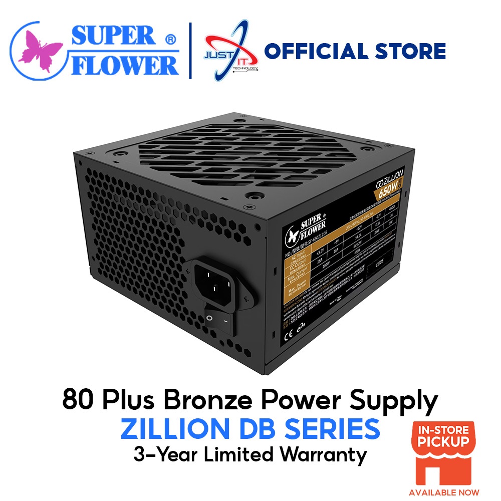 SUPER FLOWER ZILLION 550W / 650W 80 PLUS BRONZE POWER SUPPLY (PSU ...