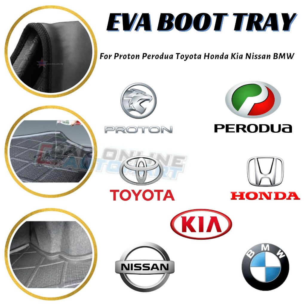 EVA Car Rear Boot Trunk Tray For Proton Perodua Toyota Honda Kia Nissan ...