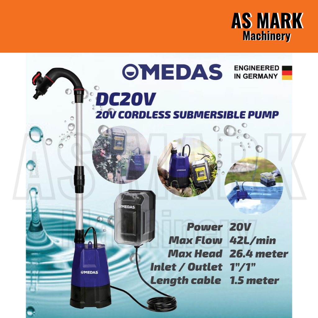 MEDAS DC20V 20V Cordless Submersible Pump | Shopee Singapore