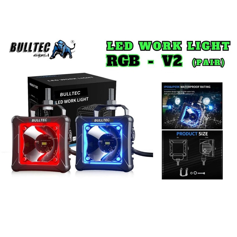 Ranger Navara Triton Dmax Hilux SPOT LIGHT SUPER BRIGHT SQUARE LED ...