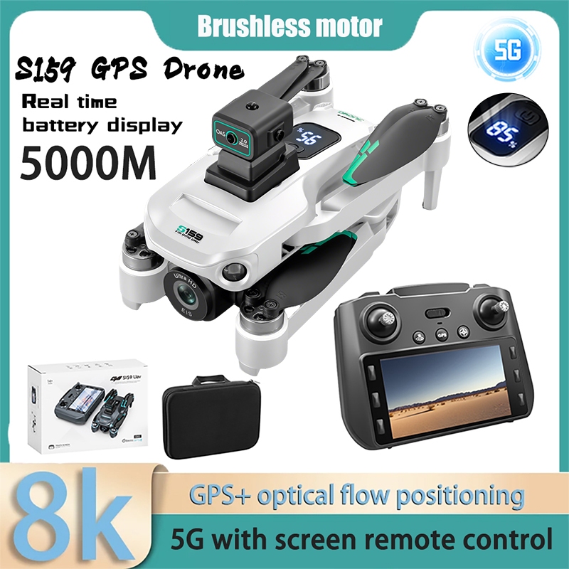 [NEW] S159 Drone 8K HD drone with camera obstacle avoidance Positioning drone Brushless Foldable ...