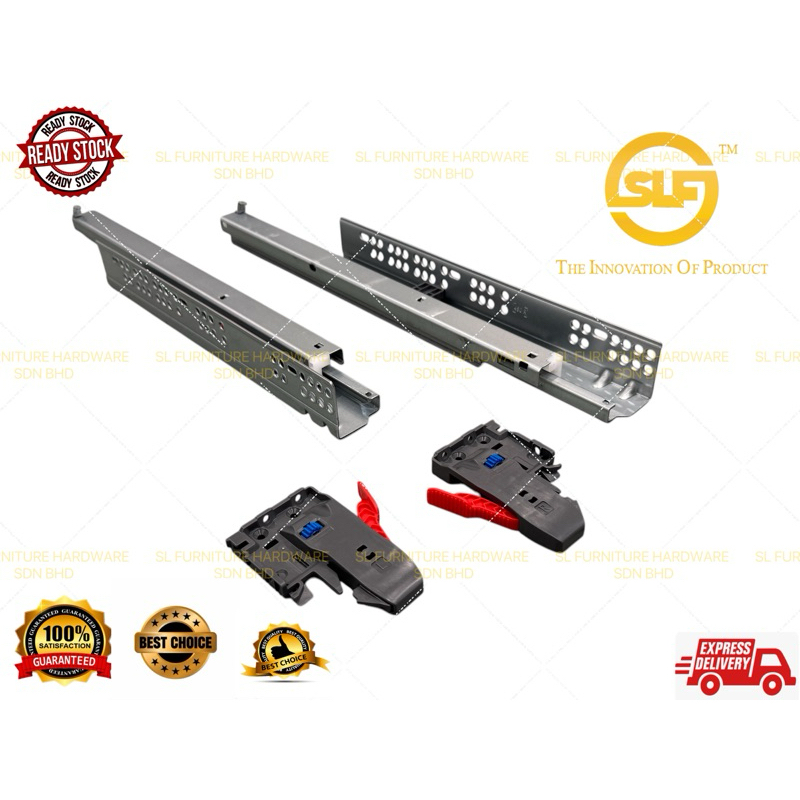 SLF High Quality Drawer Slide Undermount Soft Closing Full Extension ...