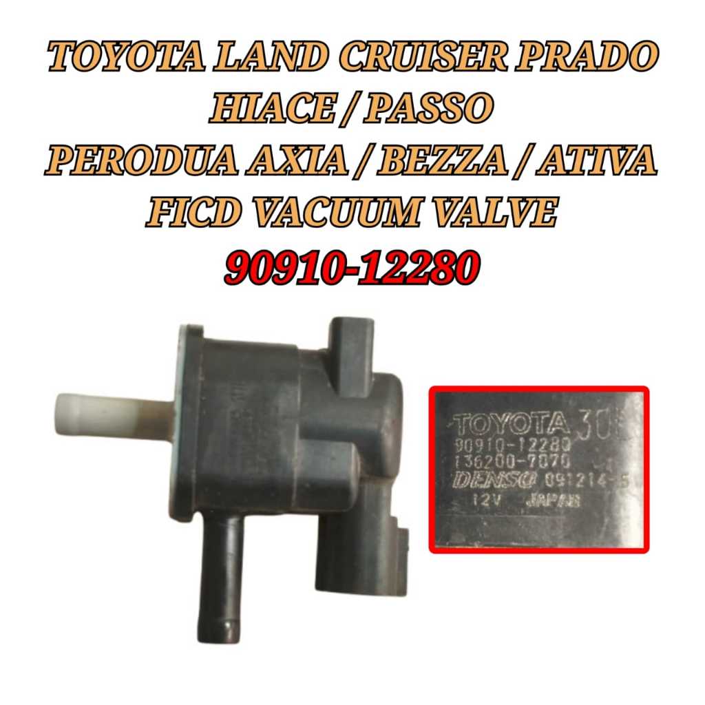 90910-12280 FICD Vacuum Valve Toyota Land Cruiser Prado Hiace Passo ...