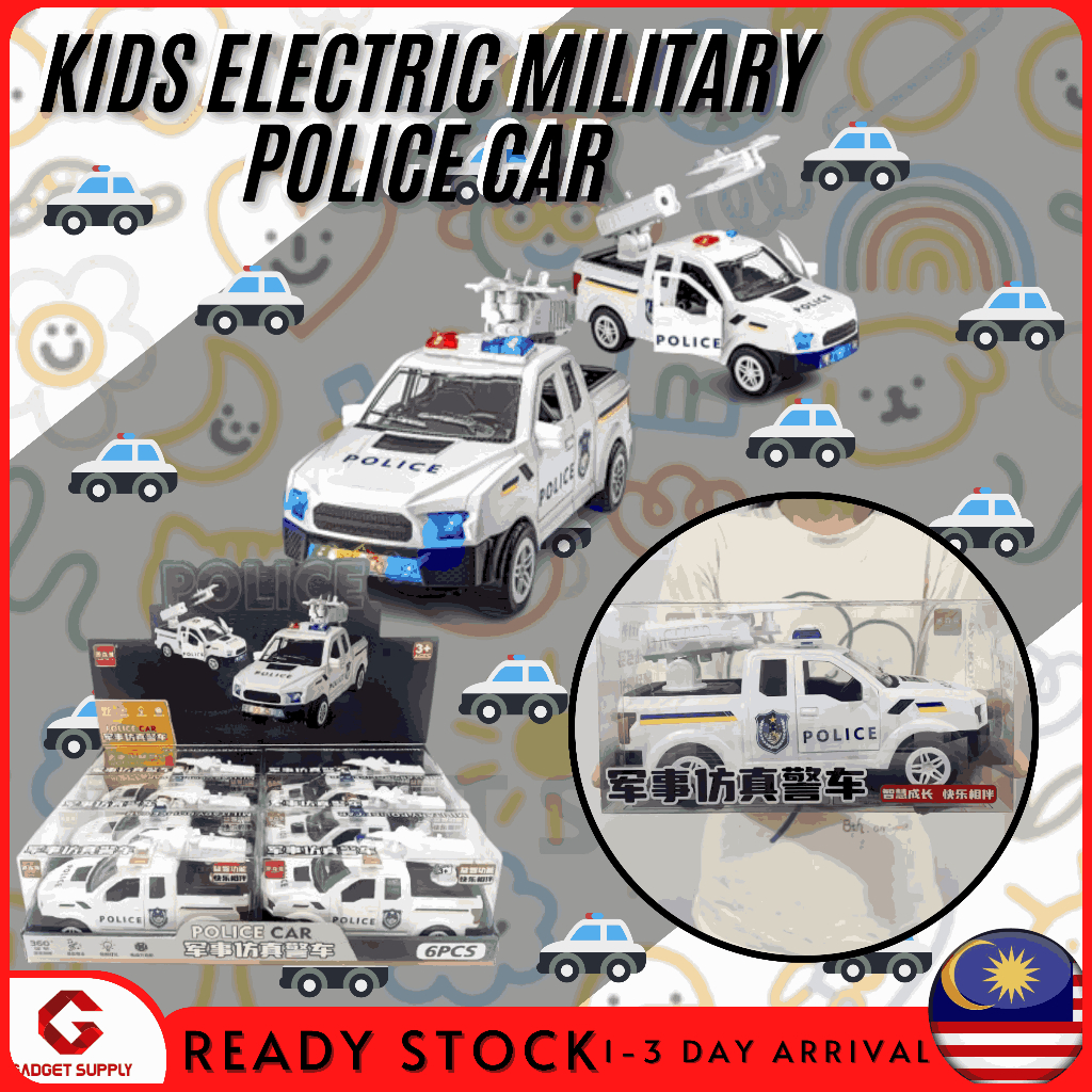 Kids Electric Military Police Car|360 Spinning with Lights & Music ...