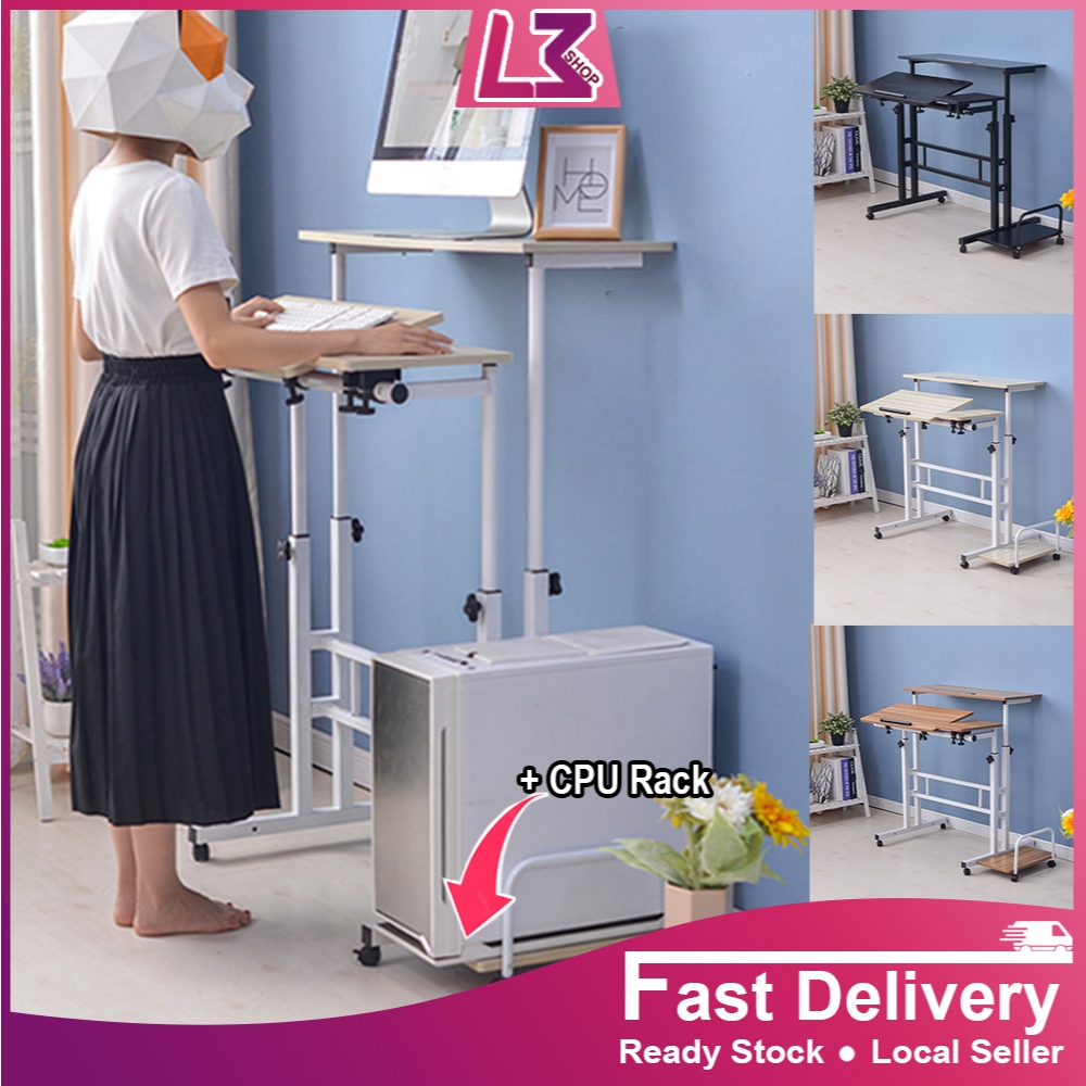 Ready Stock Sit Stand Desk Stand Laptop Stand Cart Portable Height ...