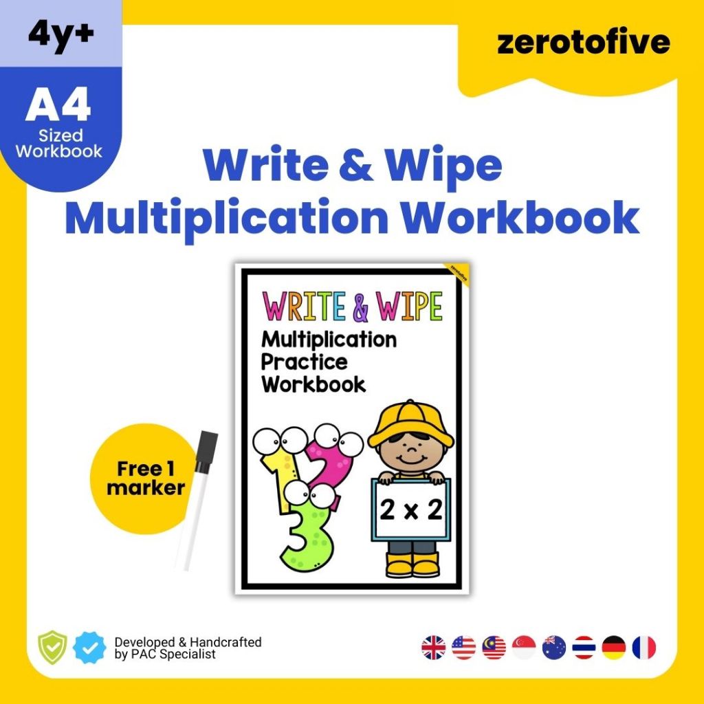 Multiplication Write and Wipe Practice Workbook Wipe Clean Book Times ...