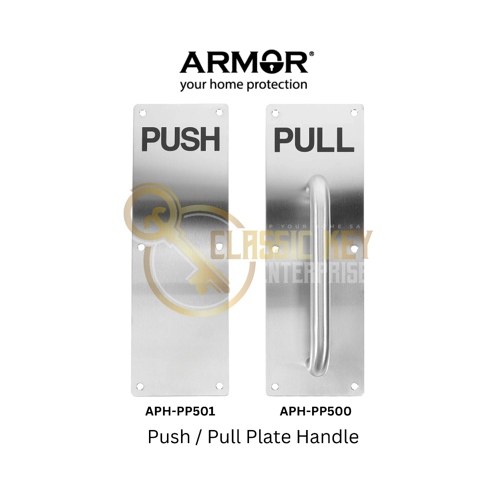 ARMOR APH-PP500 APH-PP501 Door Pull Plate Handle / Push Plate Stainless ...