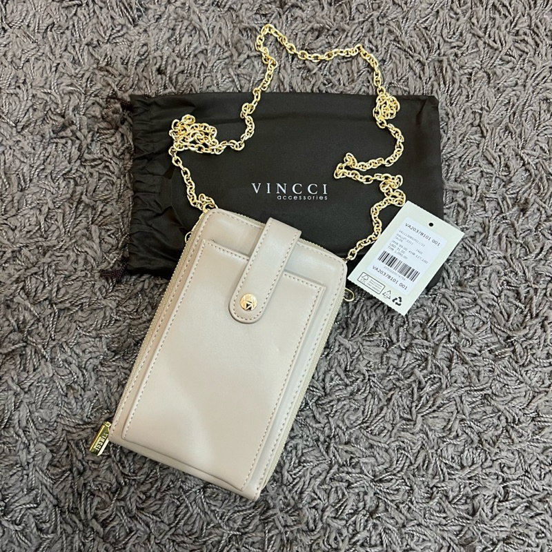 Vincci Long Purse on Chain B with Dustbag in Taupe (can fit phone ...