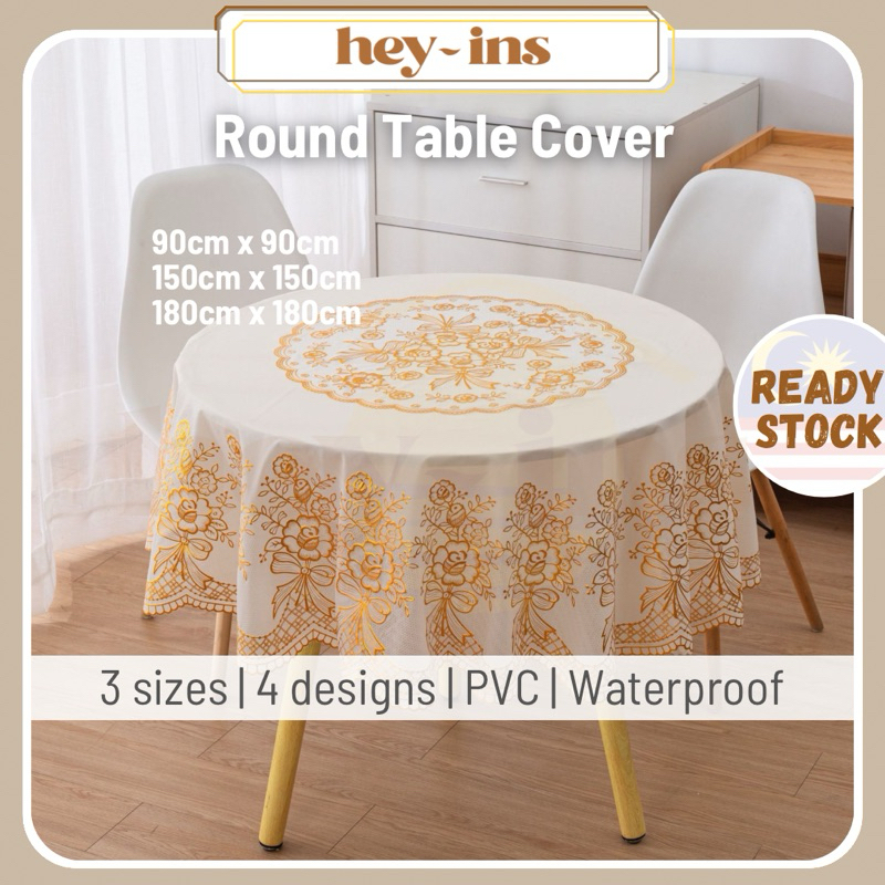 90cm 150cm 180cm Decorative PVC Round Table Cover TableCloth Waterproof ...