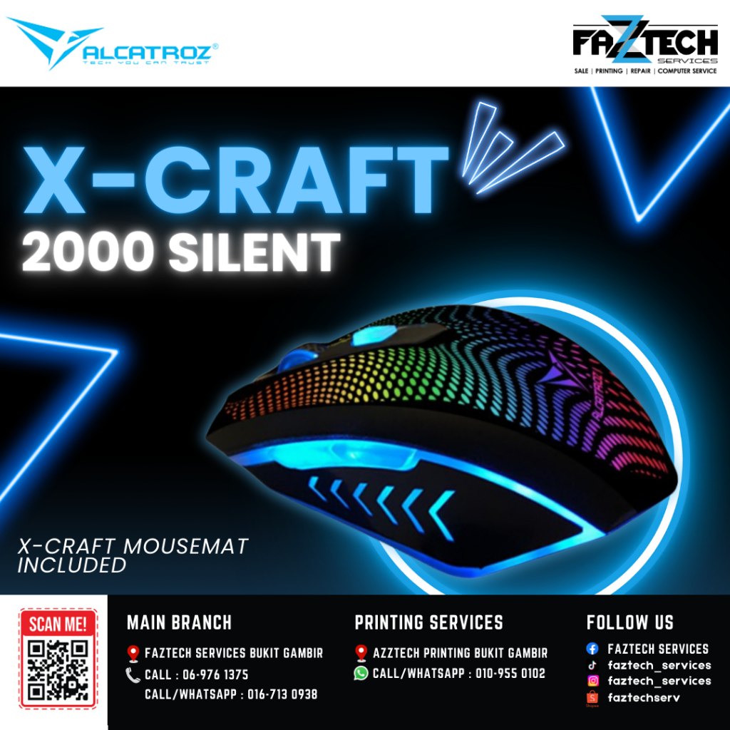 ALCATROZ X-CRAFT Ultra Silent 2000 Gaming Mouse | Shopee Singapore