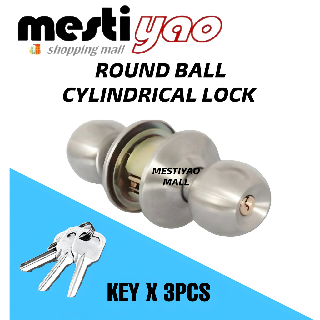 Cylindrical Lock Set SN For House/Room /Tombol Pintu / Door Lock ...