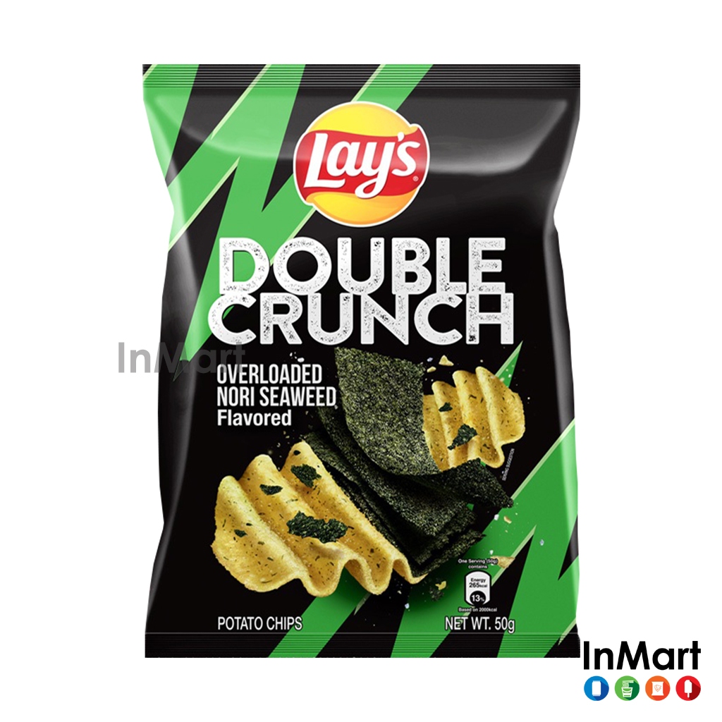 Lays Potato Chips Double Crunch Overloaded Nori Seaweed 50g 乐事 薯片 双重脆 ...
