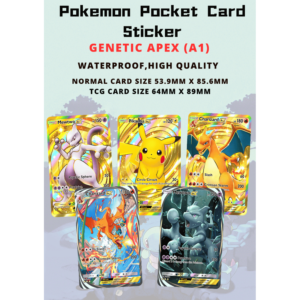 Pokémon Pocket Genetic Apex Card Sticker-Card Sticker/Touch n Go&TCG ...