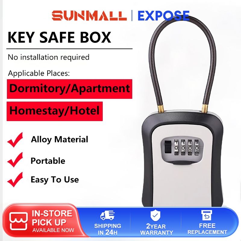 Key Box Locked Storage Key Box With Password Alloy Wall Mounted ...