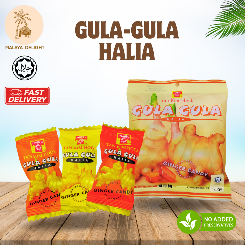 Gula-gula Halia HALAL Tan Kim Hock 120g | Ginger Candy 陈金福姜糖 马六甲三叔公san ...