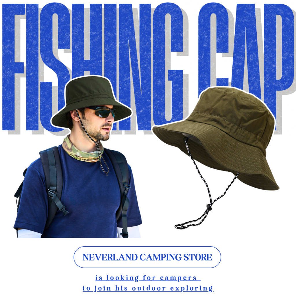 NEVERLAND Topi Bucket Camping Hat Outdoor Hat Hat Jungle Hat Fishing ...