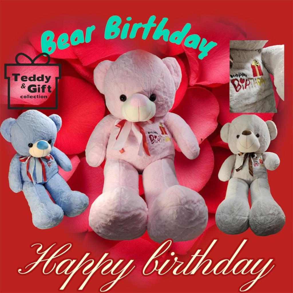 BIRTHDAY BEAR BRUANG HARI JADI TEDDY BEAR BEAR COMEL BEAR 日熊 | Shopee ...
