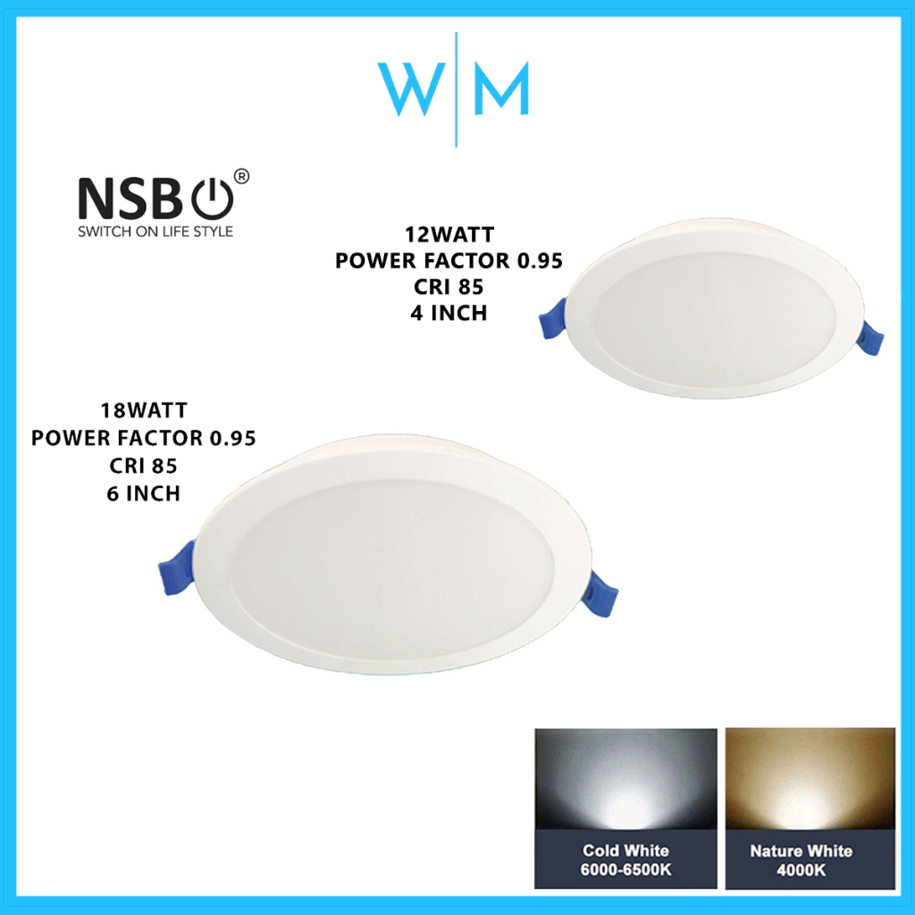 NSB 12W 18W Round Led Downlight PP Safety Casing 3128R 3188R 36-188R ...