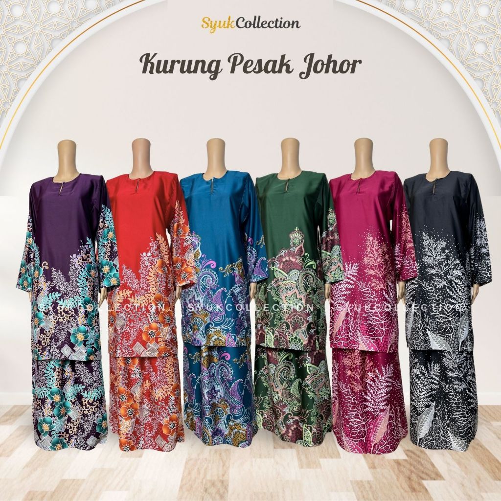 Baju Kurung Batik Exclusive Pesak Johor Kain Susun Tepi Material Silk ...