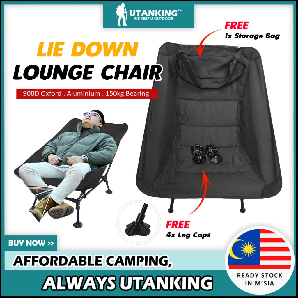 UtanKingTM Lie Down Lounge Chair Foldable Moon Chair Camping Stool ...