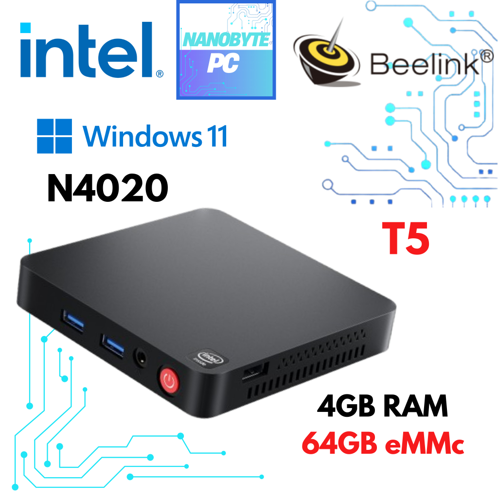 Beelink T5 T4 Pro Windows 11 Mini PC 4GB DDR4 RAM 64GB Intel N4020 ...