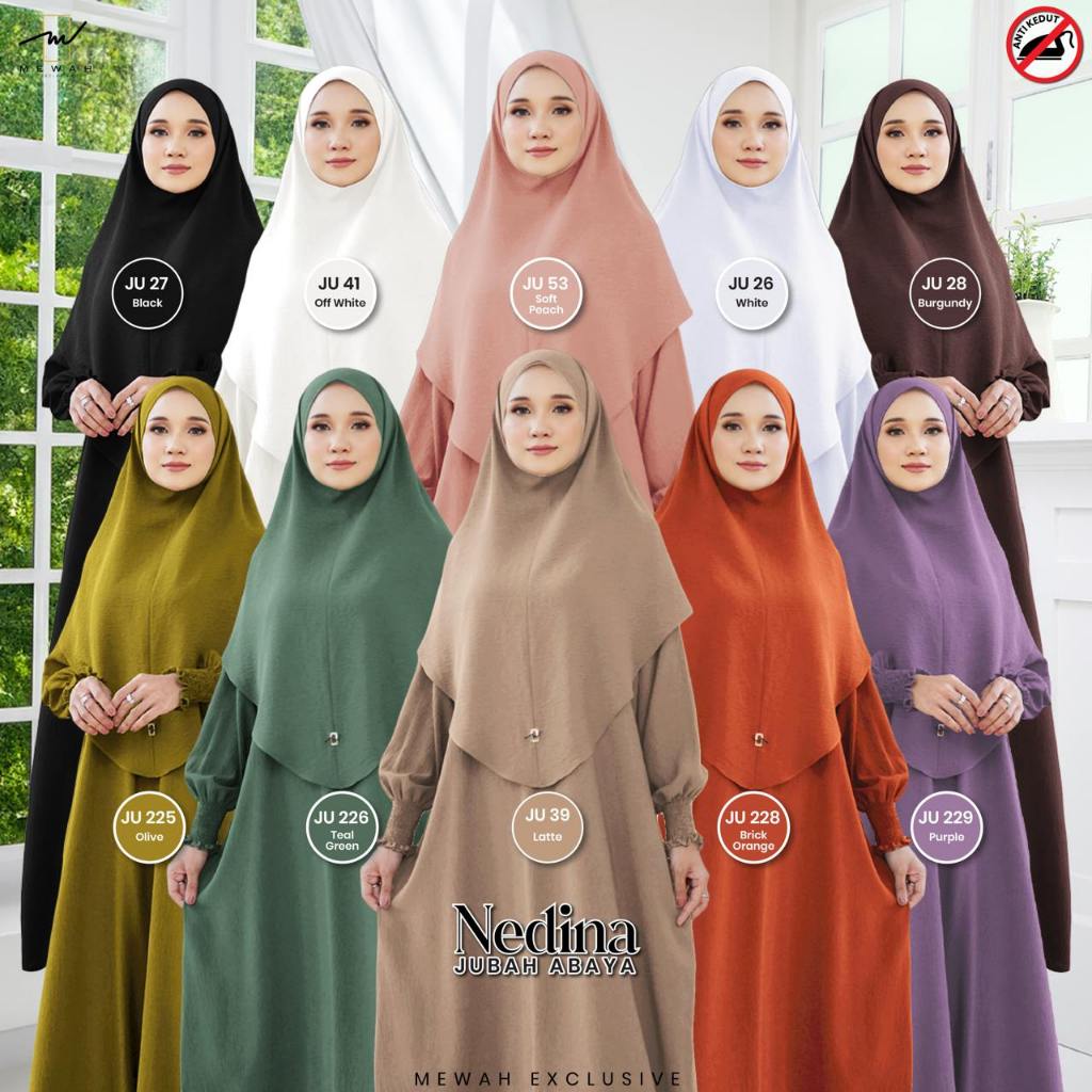 Jubah Abaya Nedina by Mewah Exclusive Baju Umrah Muslimah Ironless ...