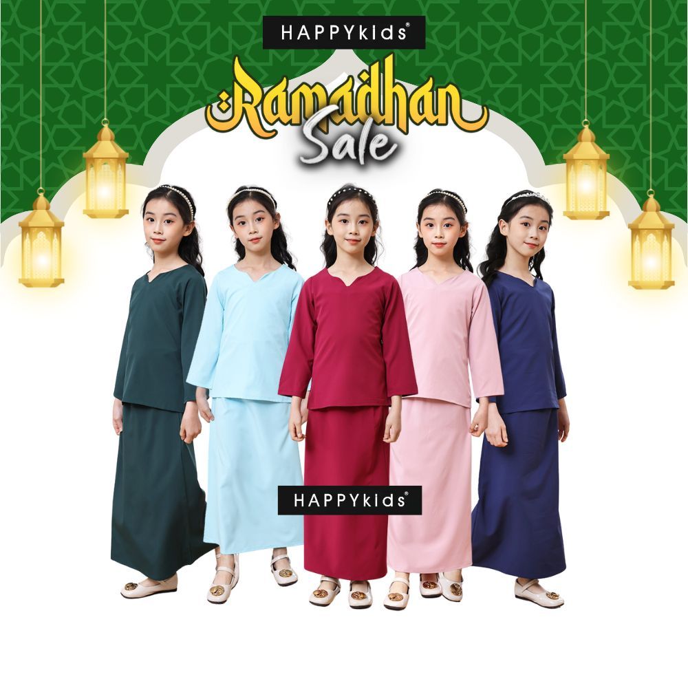 HAPPYkids Baju Raya Budak Perempuan 2025 Baju Kurung Biru Maroon Baby ...