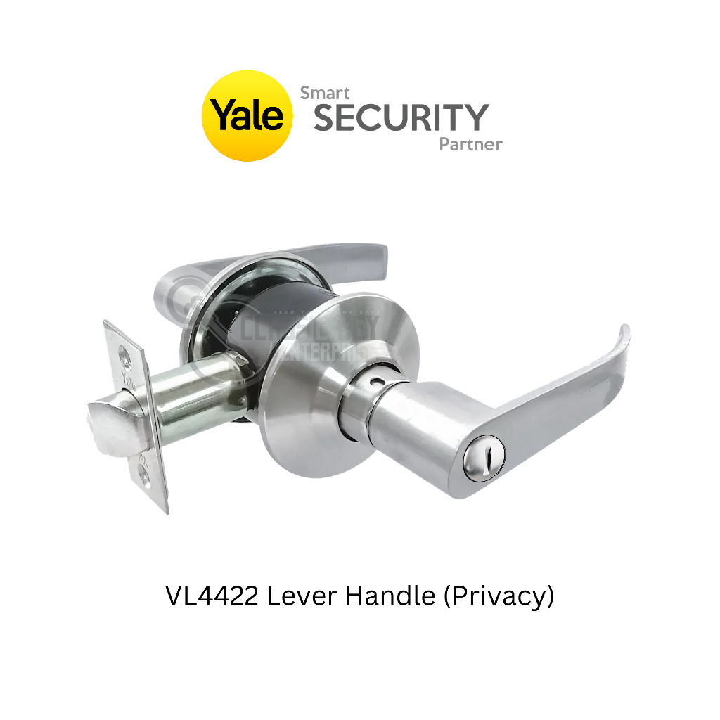 YALE Lever Handle Privacy VL4422 US15 Satin Nickel | Shopee Singapore