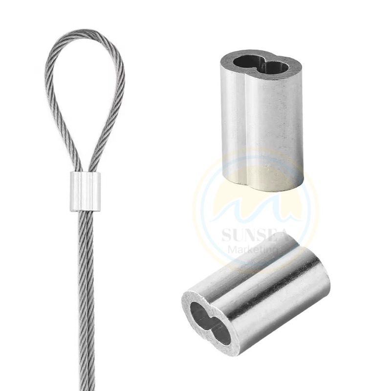 Aluminium ferrule 8 shape sleeve for wire rope crimping size 2mm-5mm ...