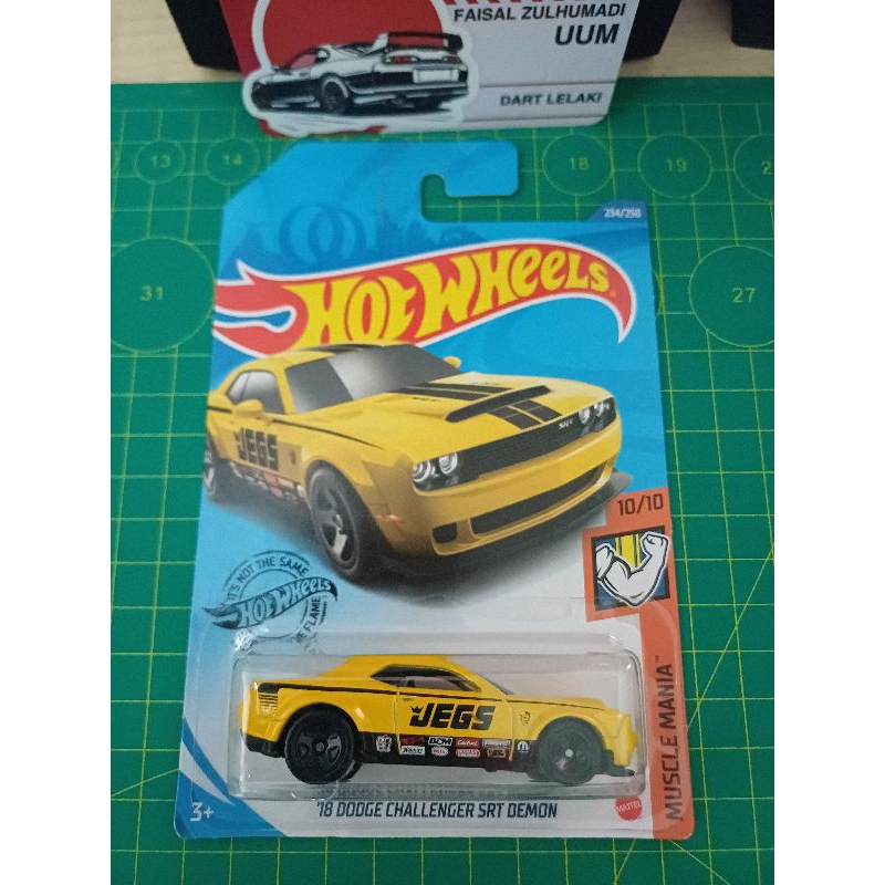 Hot Wheels '18 Dodge Challenger SRT Demon Yellow JEGS Decal PRICE IS ...