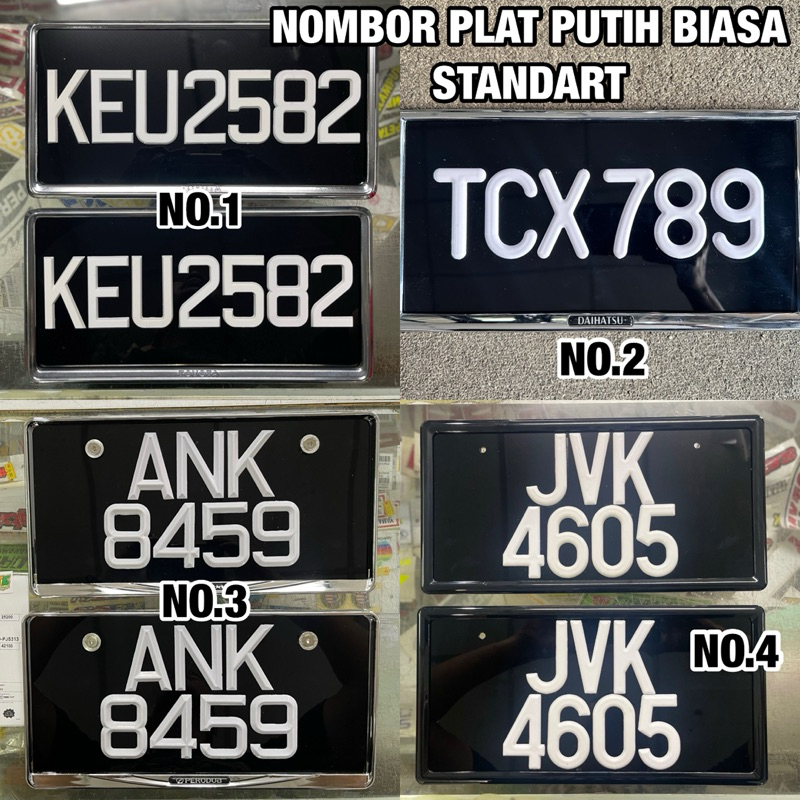 STANDARD WHITE TRAIN PLATE NUMBER PASS JPJ NOT INCLUDING CHROME FRAME ...