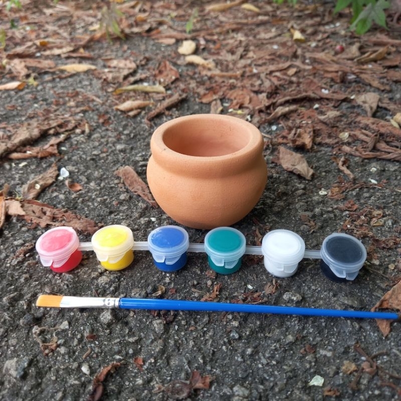 Terracotta pot coloring set | Shopee Singapore