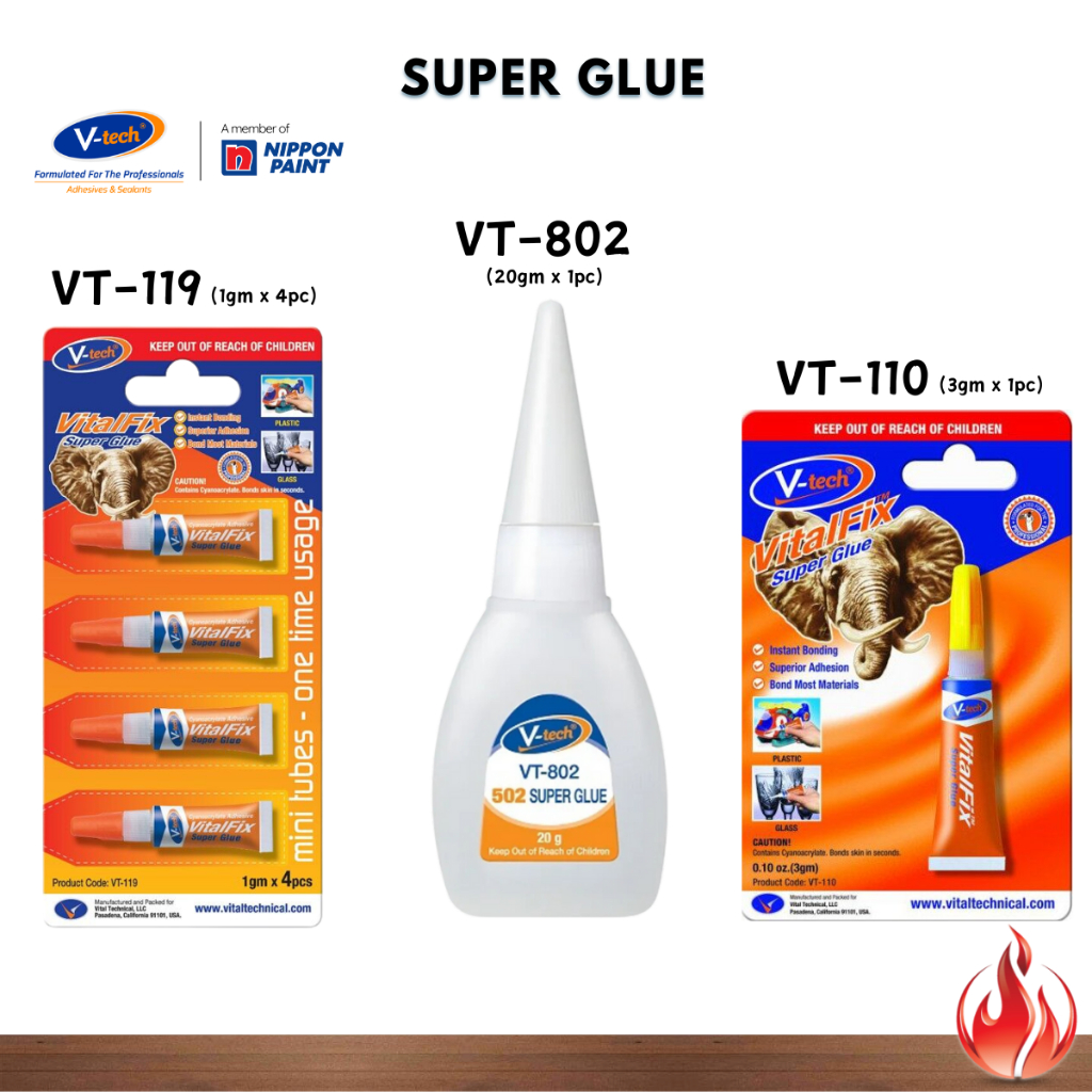 VTech Super Glue 502 VT802 20g / VT110 / VT119 | Instant Dry 5 Sec ...