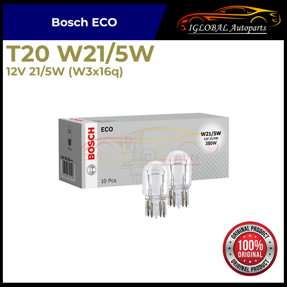 Bosch ECO T20 W21/5W 12V 21/5W (W3x16q) (Double Legs) Stop, Front ...