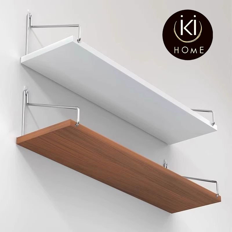 IKI Wall-Mounted Floating Shelf No-Drill Storage Rack for Living Room ...