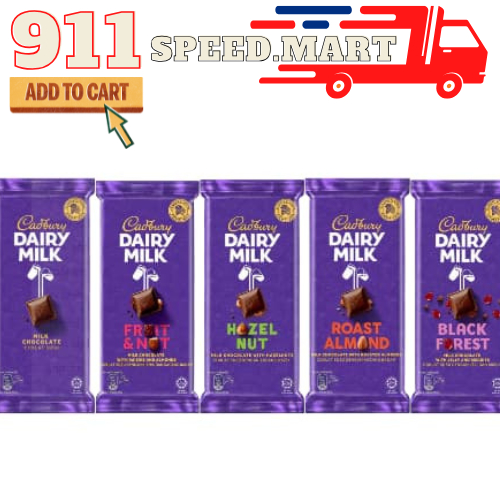 [911] Cadbury Dairy Milk Chocolate 130g (Milk/Hazelnut/Almond/FruitNut/BlackForest) | Shopee ...