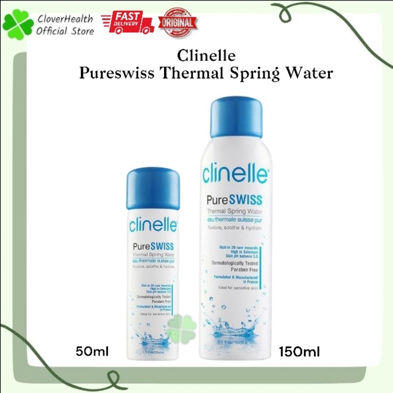 Clinelle Pure Swiss Thermal Spring Water 50ml / 150ml /300ml | Shopee ...