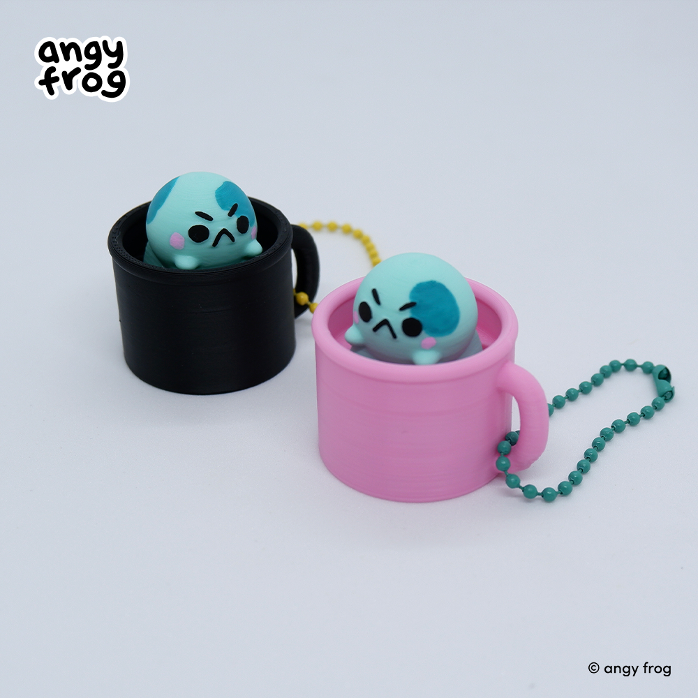 Angy Frog | Frog in mug fidget clicker keychain | Shopee Singapore