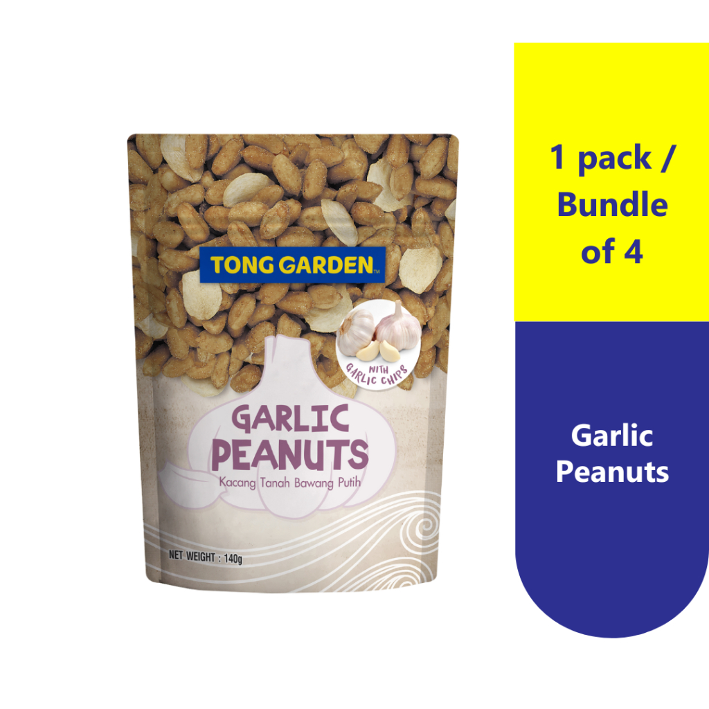 Tong Garden Garlic Peanuts 140g (1 packet/Bundle of 4) | Shopee Singapore